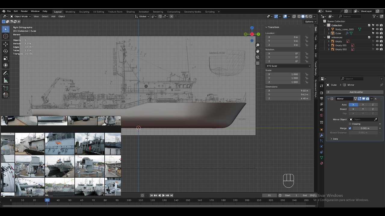 SHIP MODELING FOR VIDEOGAMES IN BLENDER - YouTube