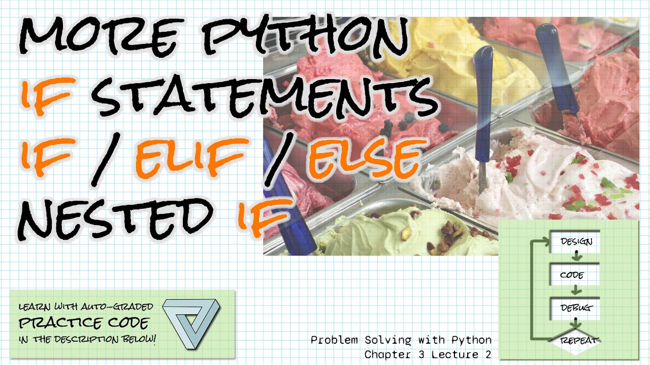 Python If Statement Variations Problem Solving W Python Ch 3 Lecture 2 Youtube