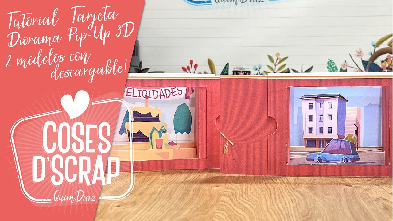 Tarjeta Diorama Pop-Up 3D (2 modelos con descargable imprimible) - YouTube