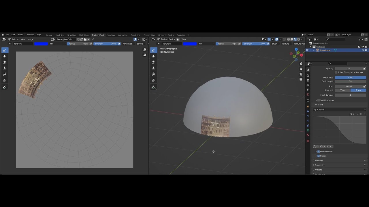 Project image onto dome in Blender for use in Unity - YouTube