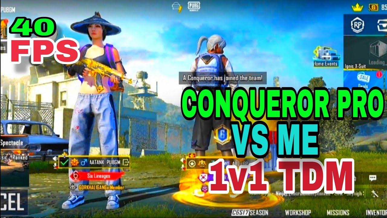 CONQUEROR PRO PLAYER SHOCKED BY MY SKILLS😱 | 1V1 TDM WITH CONQUEROR ...