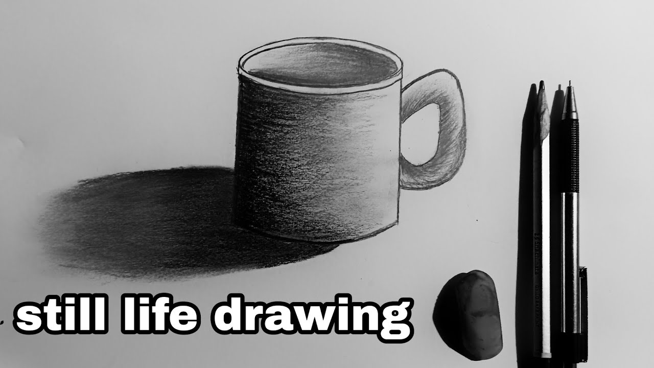 Still Life Drawing Step By Step! pencil shading ! cross hatching ...
