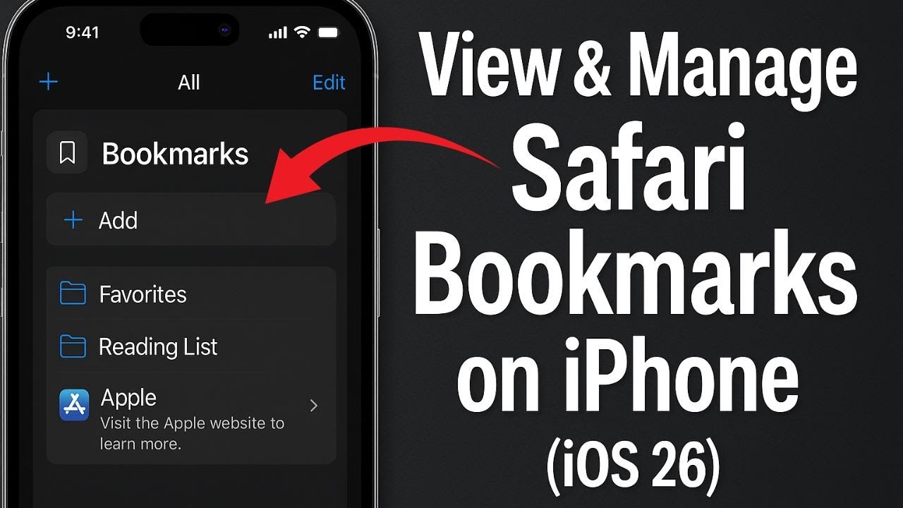 How to ADD, EDIT, and ACCESS Safari BOOKMARKS on iPhone (iOS 26) - YouTube