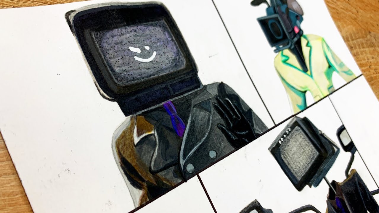 Drawing Tv Man | Cameraman | Big Tv Man | Skibidi toilet | How to draw ...