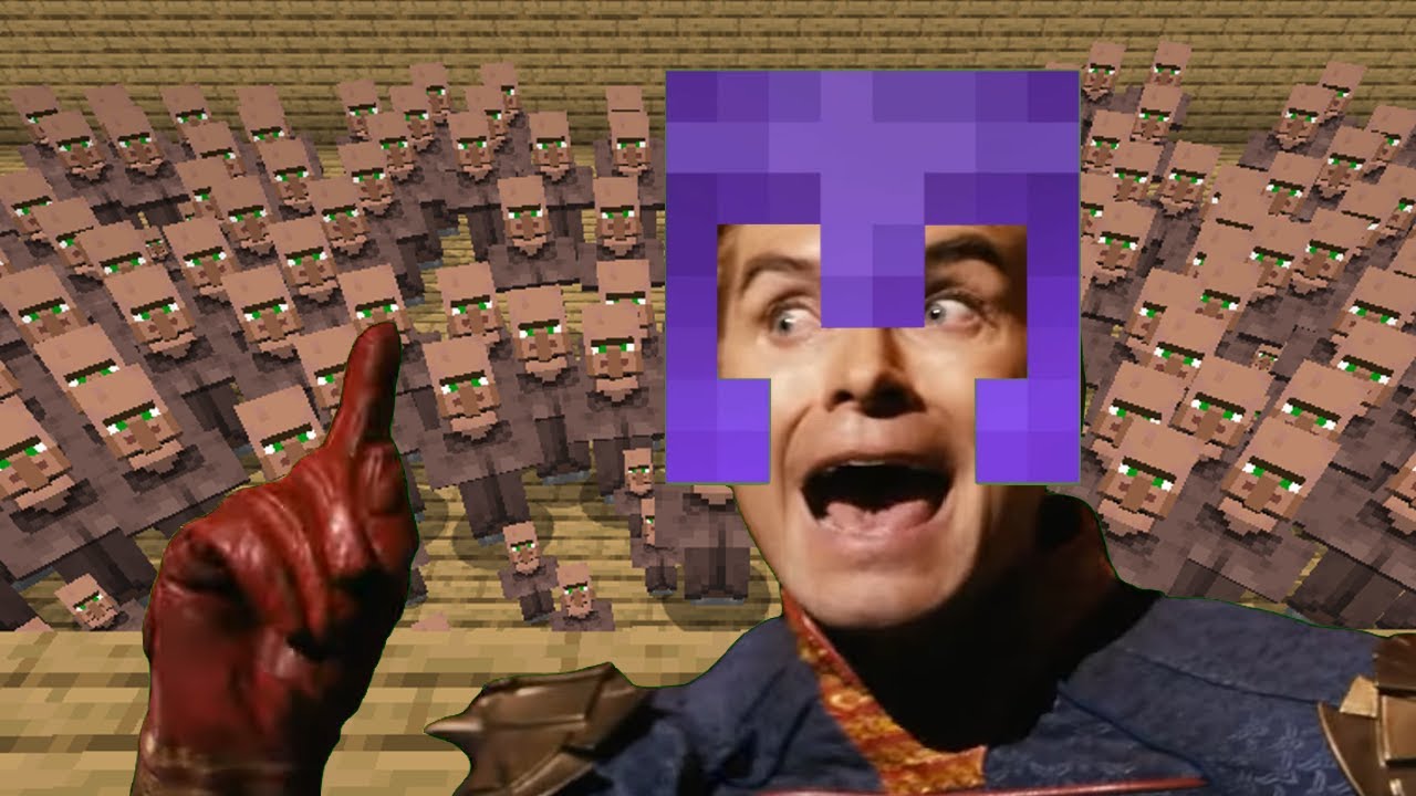 Villagers thinking iron golems can save them - YouTube