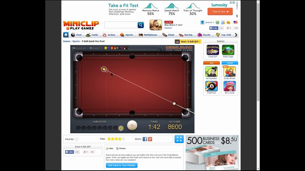 9 Ball Pool on Miniclip - YouTube