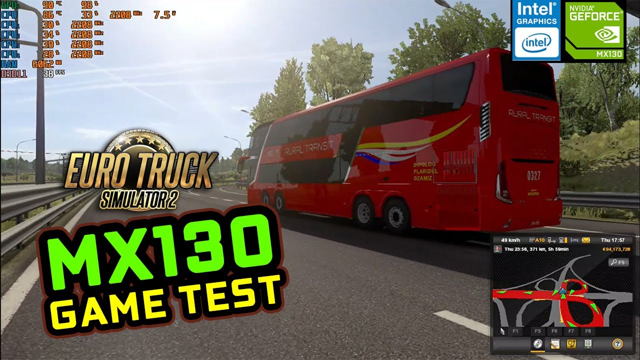Euro Truck Simulator 2 | MX130 GPU Test Gameplay - YouTube