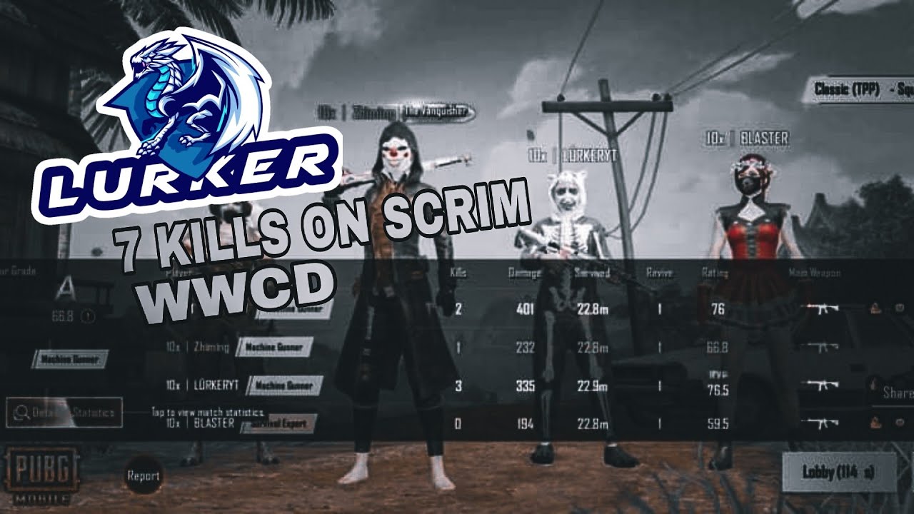 [7 KILL CHICKEN DINNER ON SCRIM] LURKER GAMING - YouTube