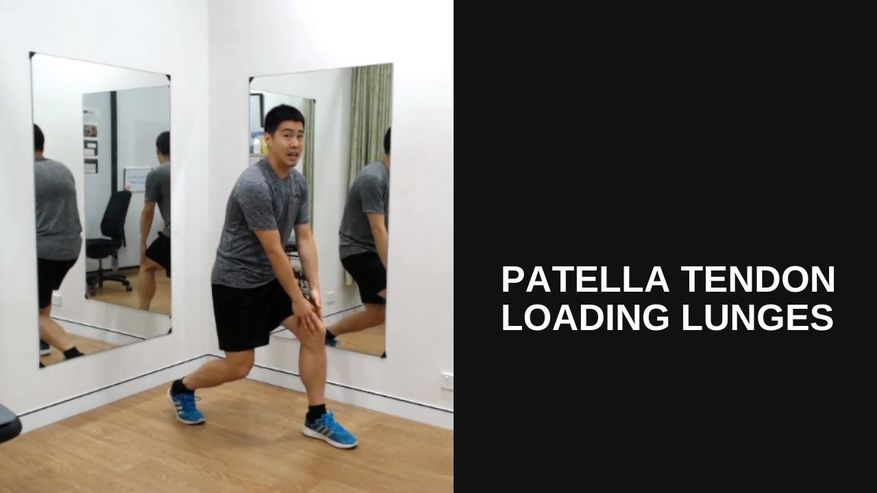 Patella tendon loading lunges - YouTube