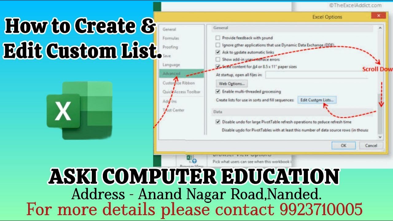 Go to Special Create Custom List & Edit Custom List - YouTube