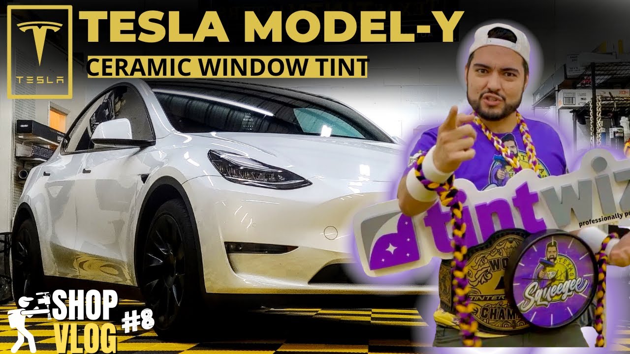 Tesla Tint: Window Tinting a Tesla Model Y w/ GIANT Sunroof! TTM Show ...