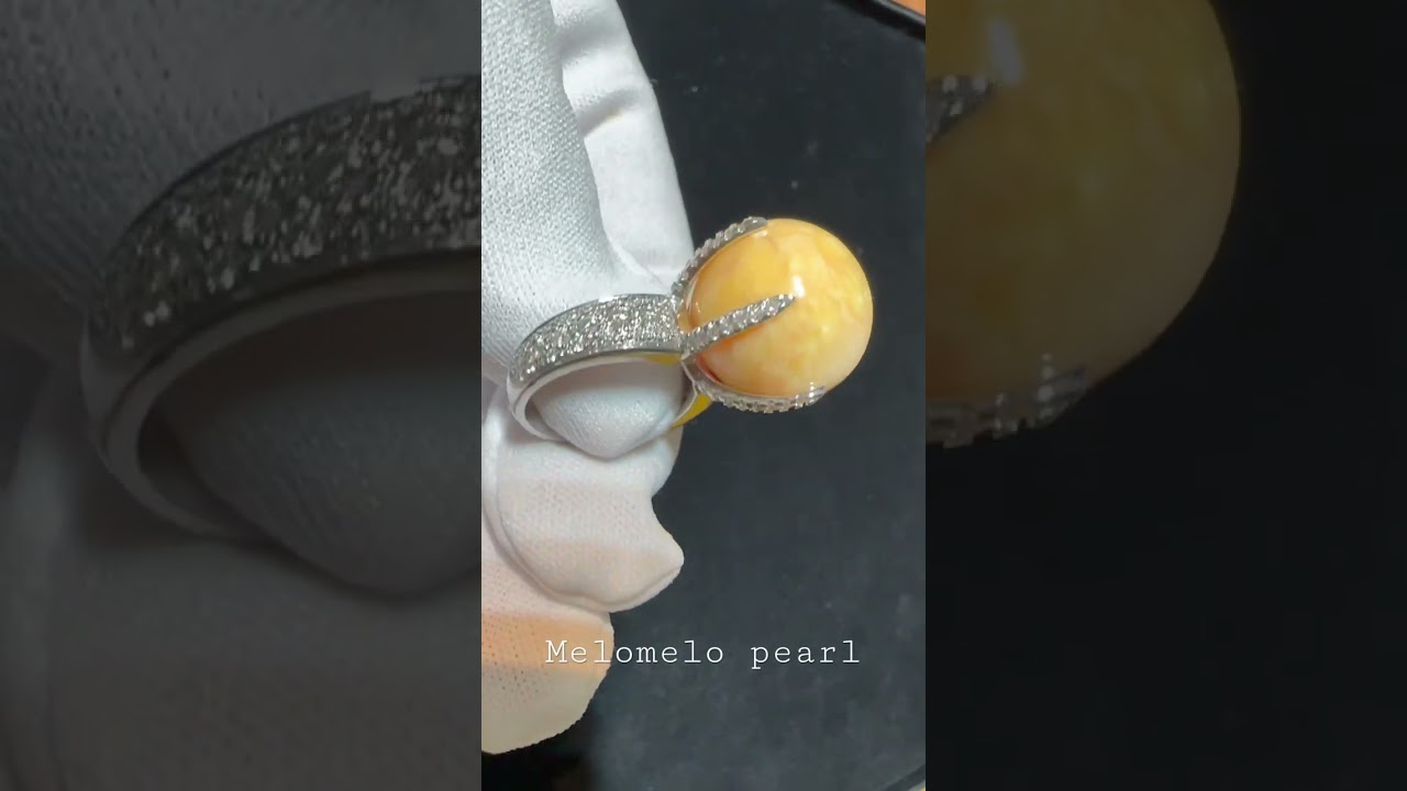 Melo melo pearl ring with diamonds - YouTube