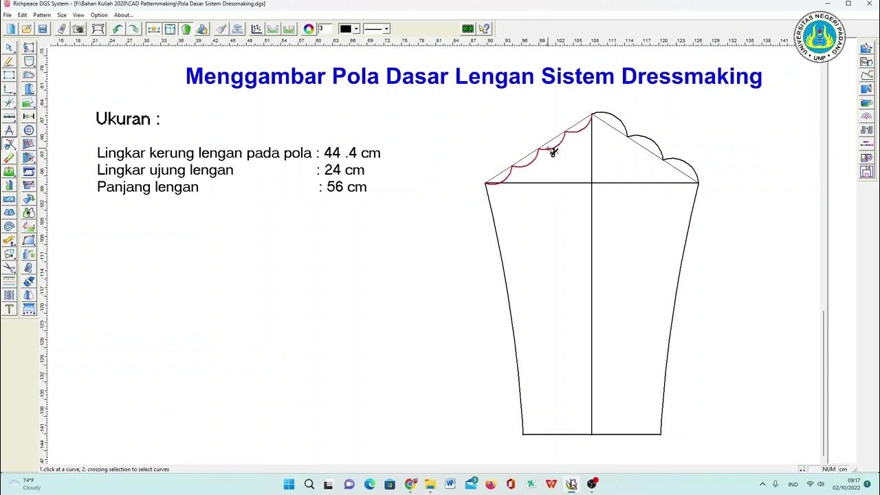 Tutorial menggambar pola dasar lengan Sistem Dressmaking - YouTube
