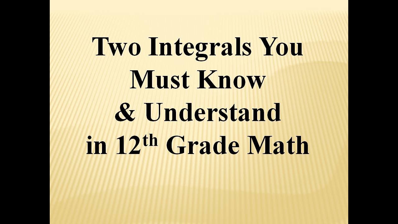 Two Most Important Definite Integrals - YouTube