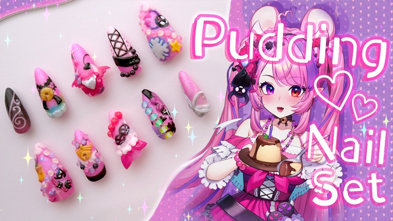 Ironmouse ♡ Pudding Model Nail Art Tips!【Mallsoft Lofi BGM Interrupted ...