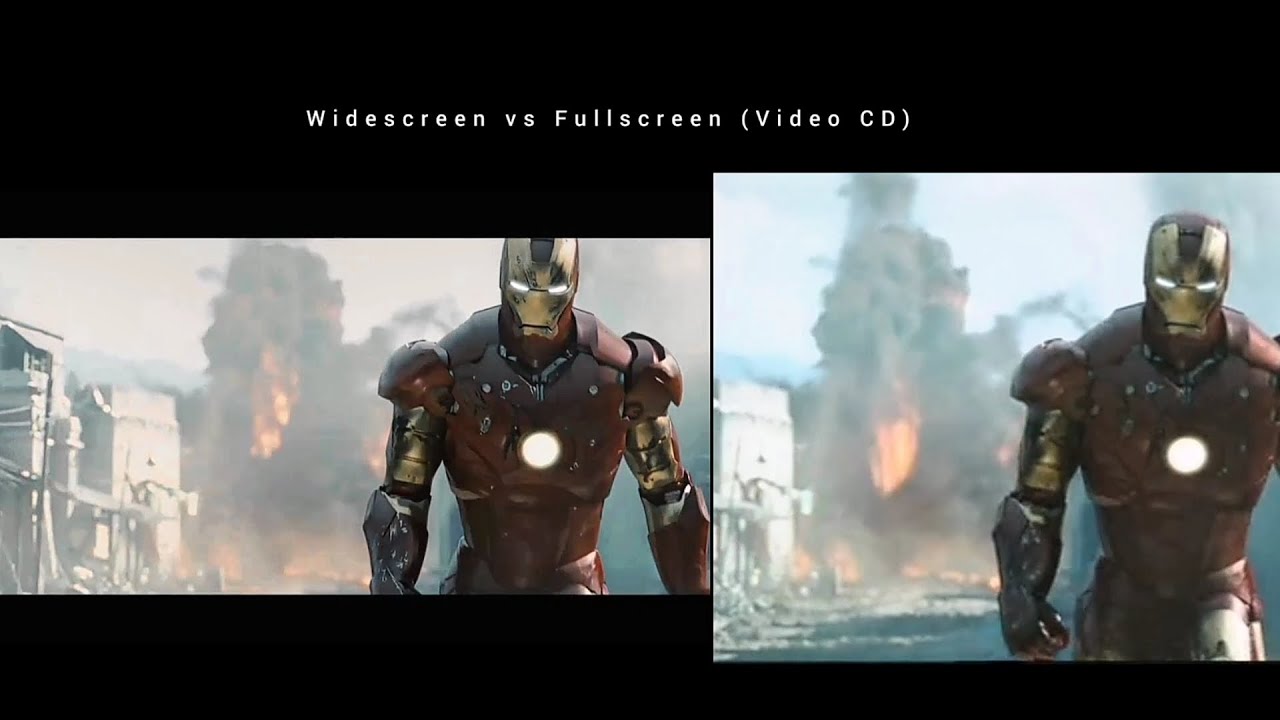 Iron Man (2008) Widescreen vs Fullscreen (VCD) aspect ratio comparison ...