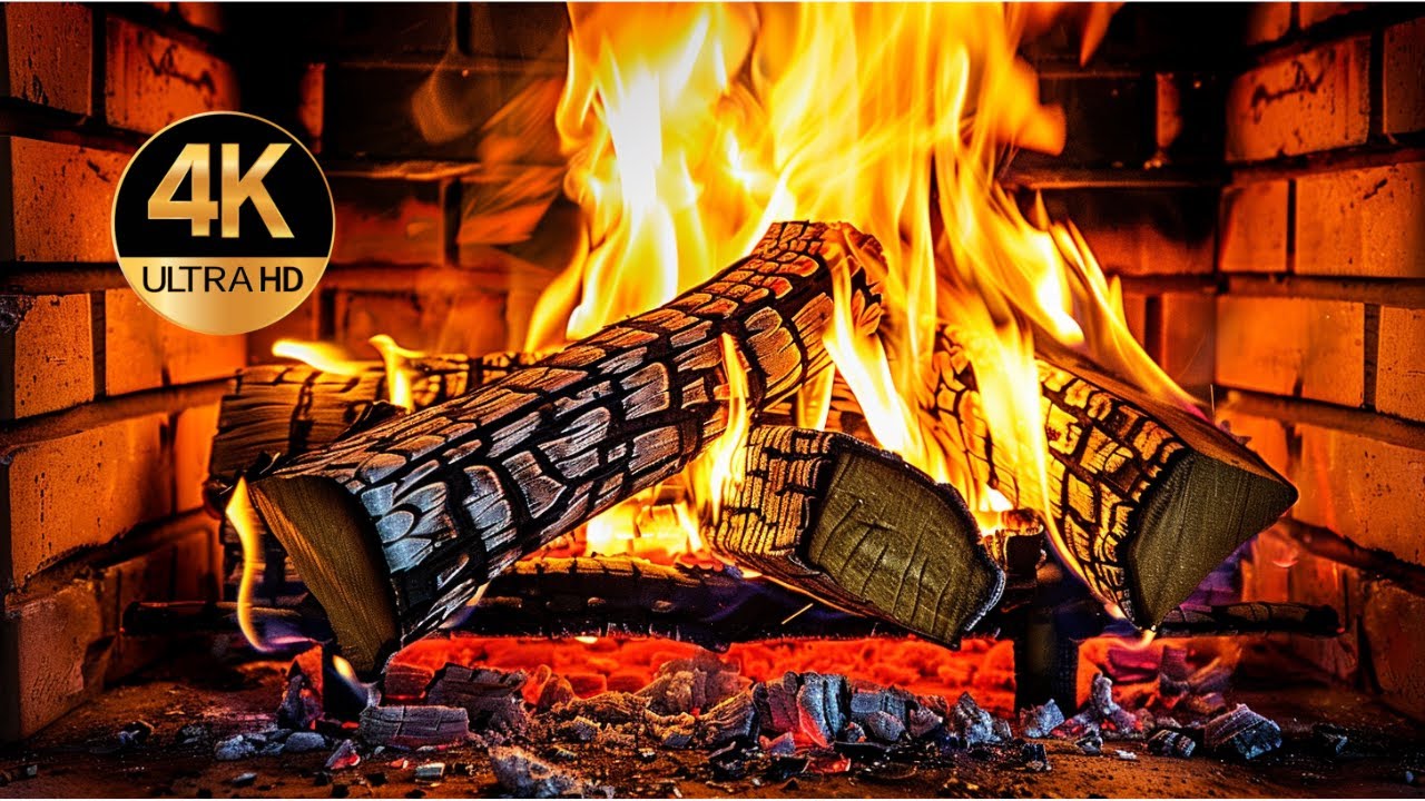 🔥 Cozy Fireplace 4K Ultra HD Fireplace with Crackling Fire Sounds ...
