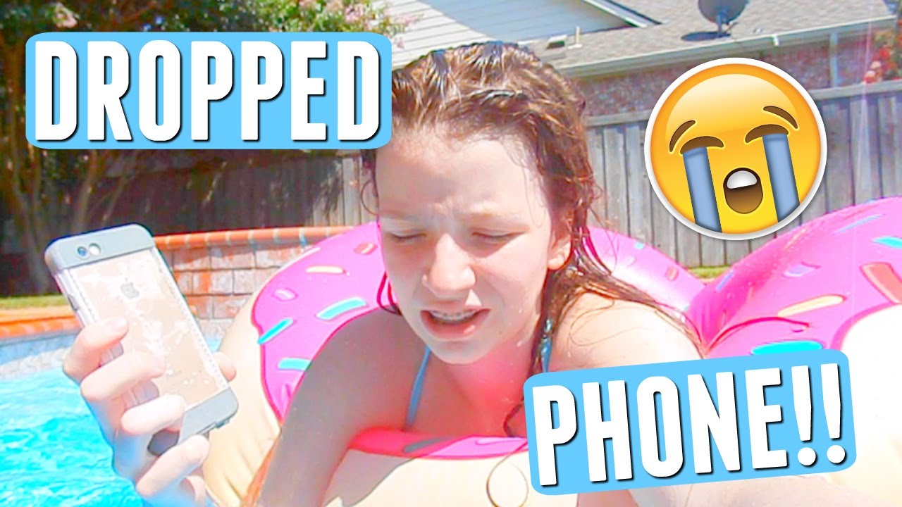 I DROPPED MY PHONE IN THE POOL!!! - YouTube