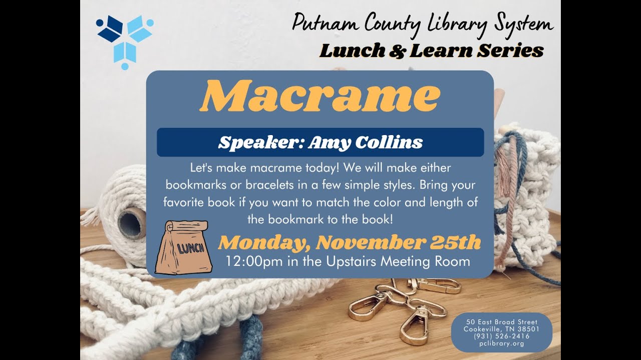 Lunch & Learn: Macrame with Amy Collins - YouTube
