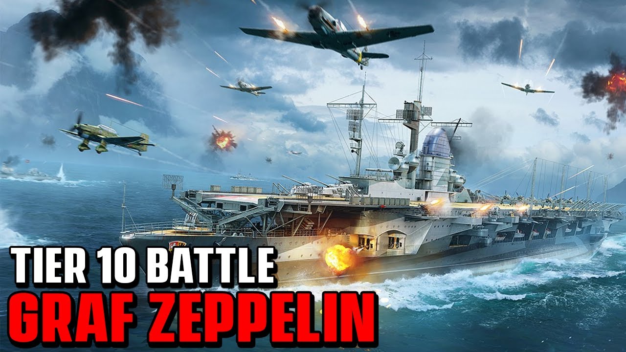 Graf Zeppelin: Short secondary weapon duel with Schlieffen - YouTube