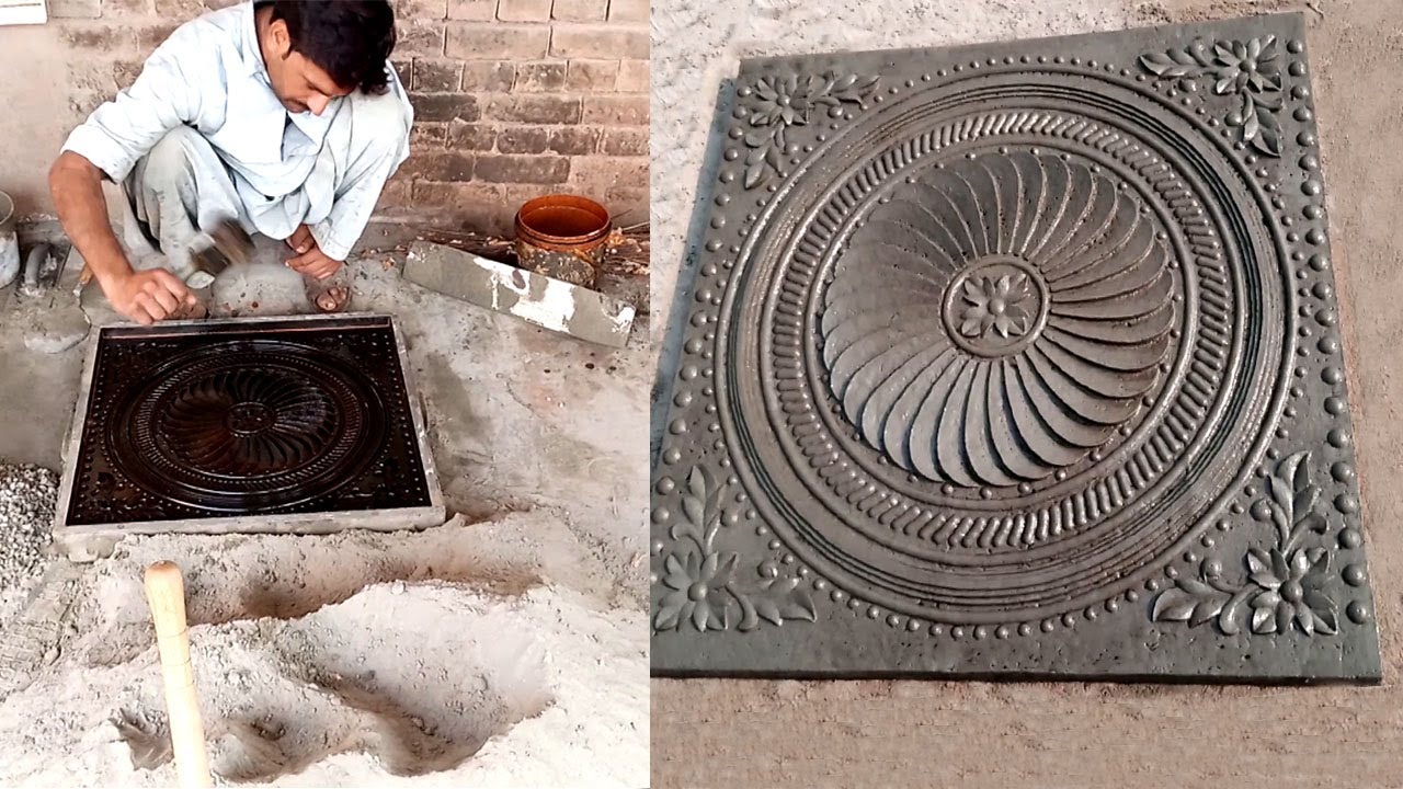 EASY MAKING A BEAUTIFUL CEILING TILE WITH CEMENT & CONCRETE - YouTube