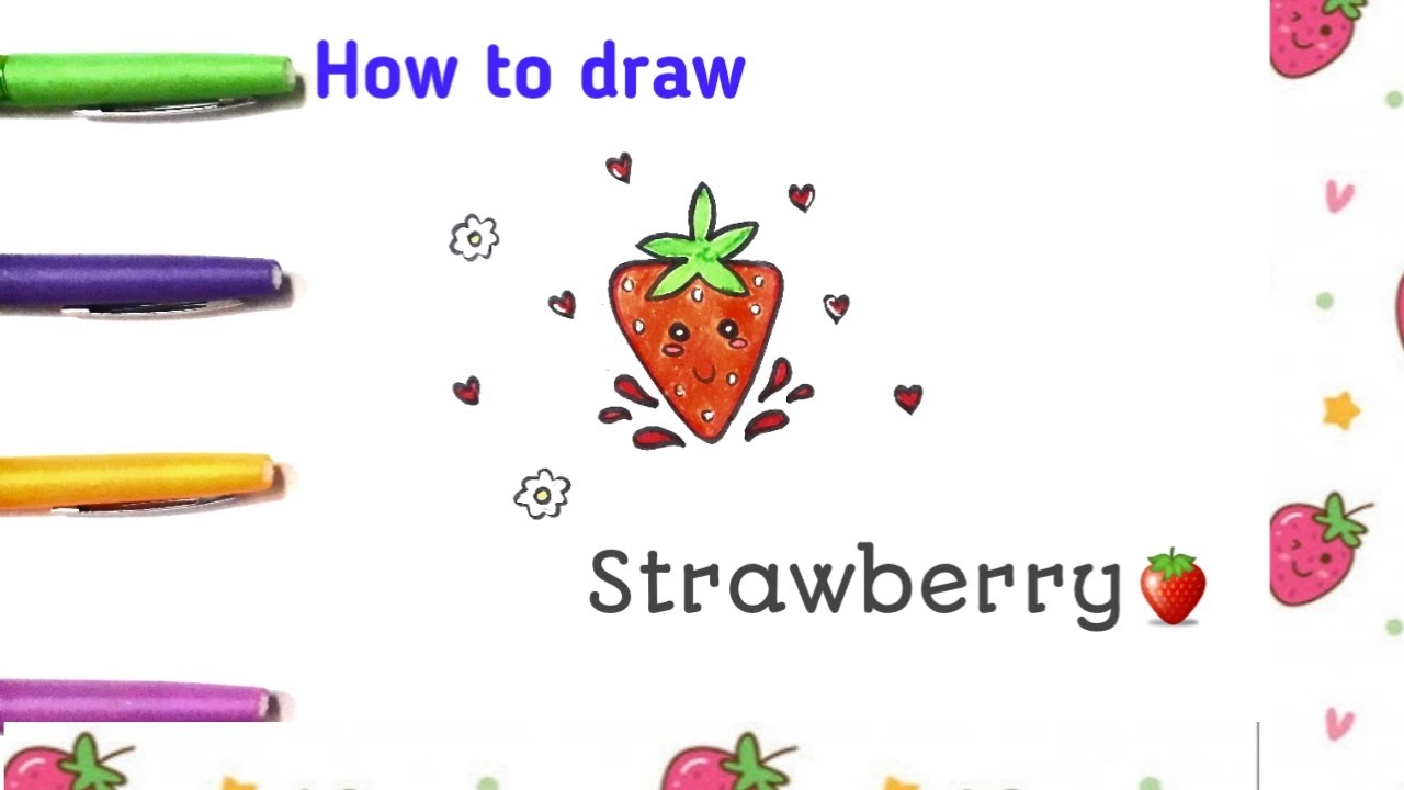 How to draw cute Strawberry🍓 - YouTube