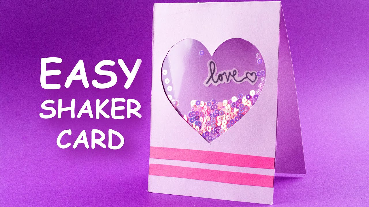 Diy Easy Shaker Card | Handmade Greeting Card Idea | how to make heart ...