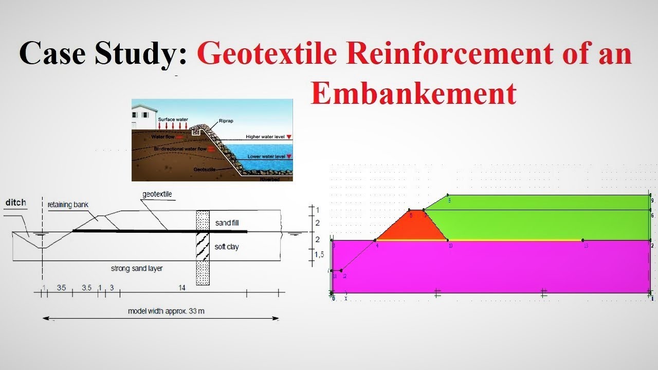 PLAXIS Lec 9 | Geotextile Reinforcement of an Embankment | English ...