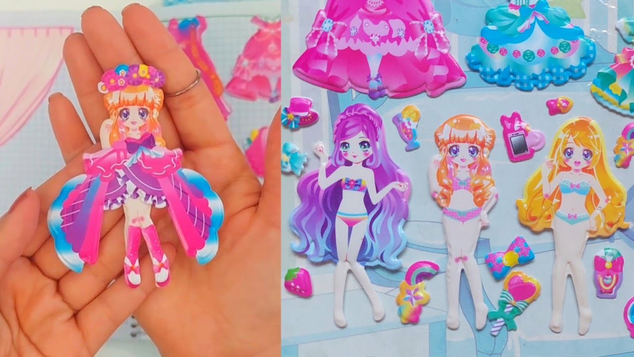 Sticker doll dress up - top model dressing stickers - YouTube