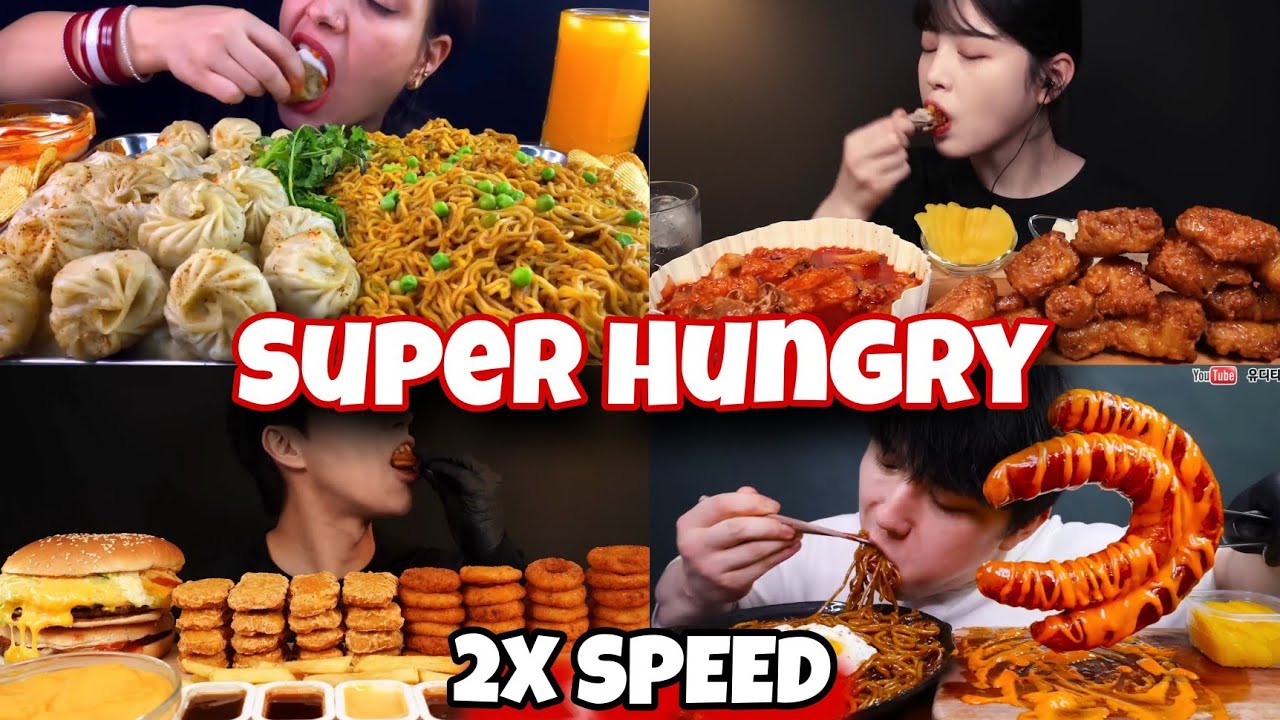 Super Hungry Mukbangers Compilation (2X SPEED) - YouTube