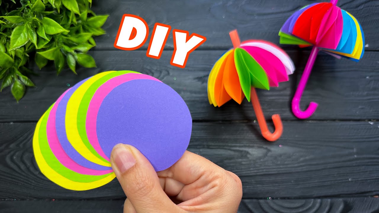 How to make Beautiful Paper Umbrella DIY EASY Paper Umbrella - YouTube