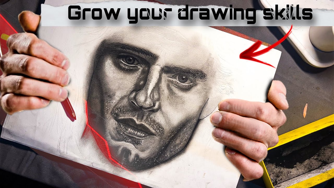 How to draw hyper realism face | hanry cavil portrait drawing - YouTube