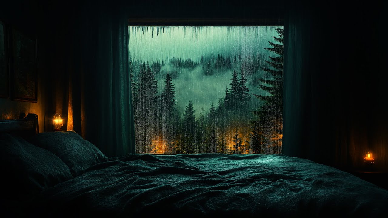 Rain Sounds Outside Window for Stress Relief & Deep Sleep| Raining At ...