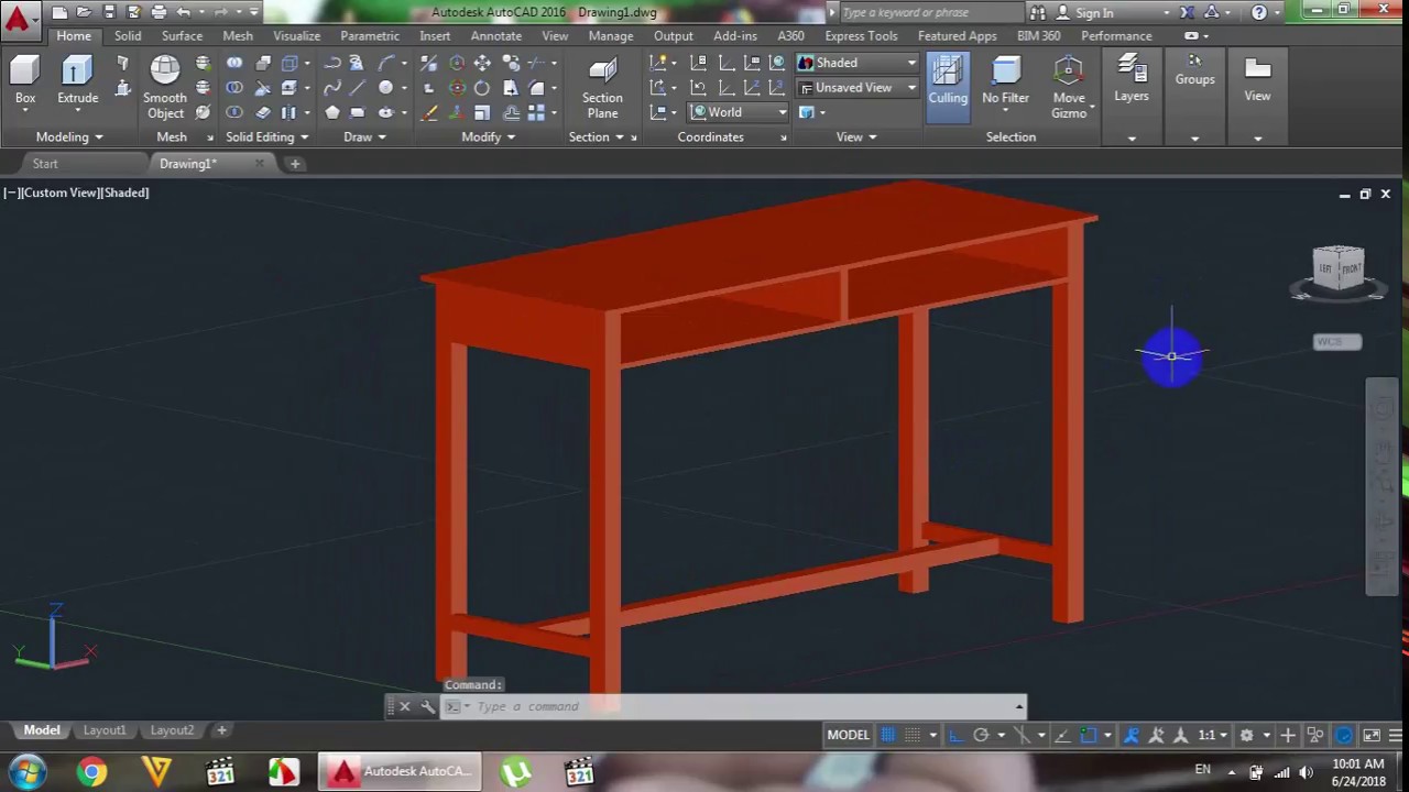 AutoCAD 3D, How to create table, autocad training - YouTube
