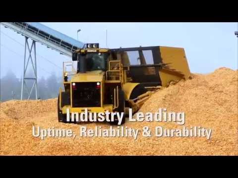 Cat 824H Wood Chip Scoop - YouTube