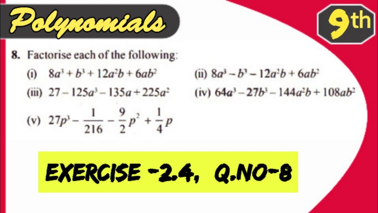 Polynomials Class 9 | Exercise 2.4 | NCERT | NCERT Solutions | # ...