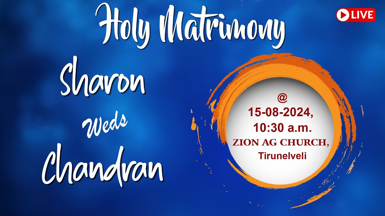 Sharon Weds Chandran | Holy Matrimony | 15-08-2024 - YouTube