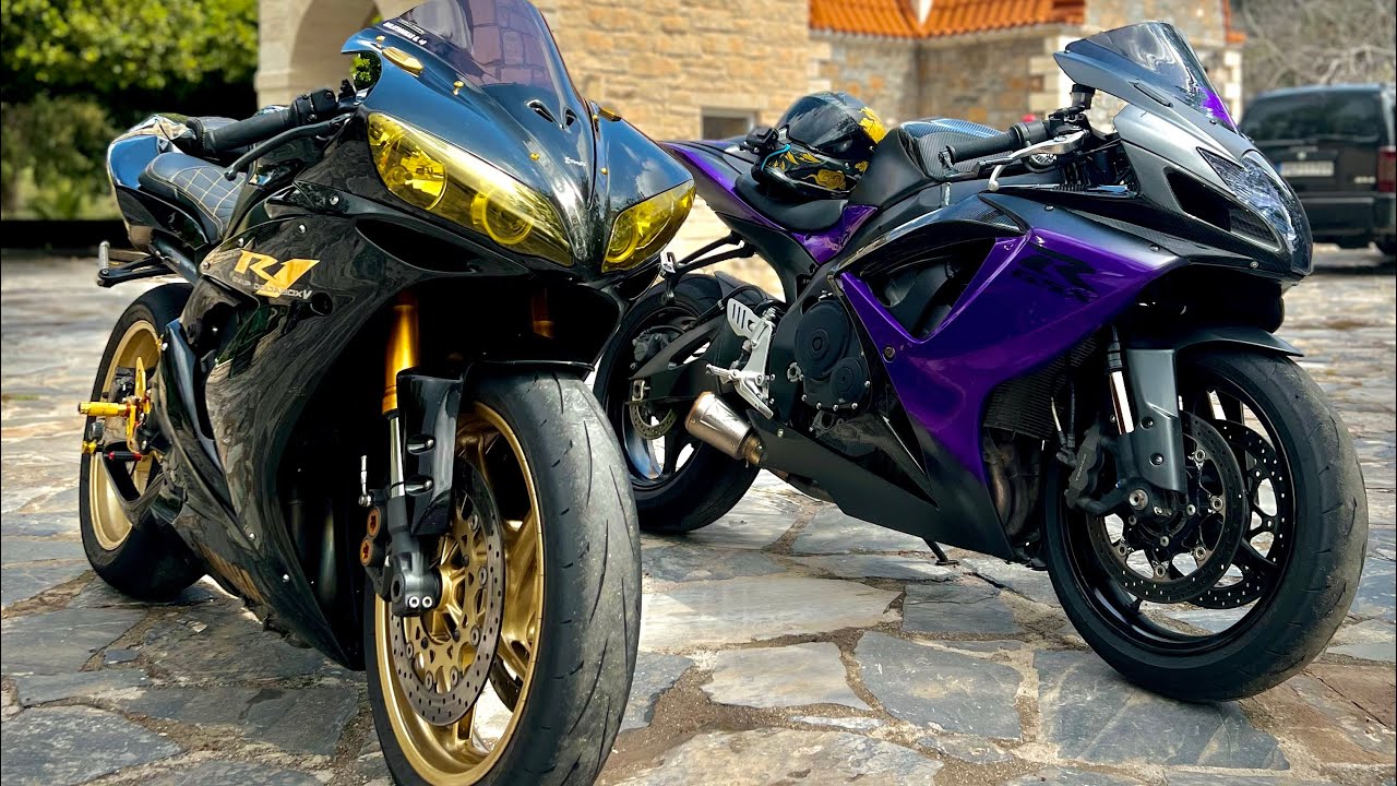 ΚΥΝΗΓΙ R1 ΚΑΙ CBR1000 ΜΕ GSXR750. Φοδελε-Ηρακλειο - YouTube