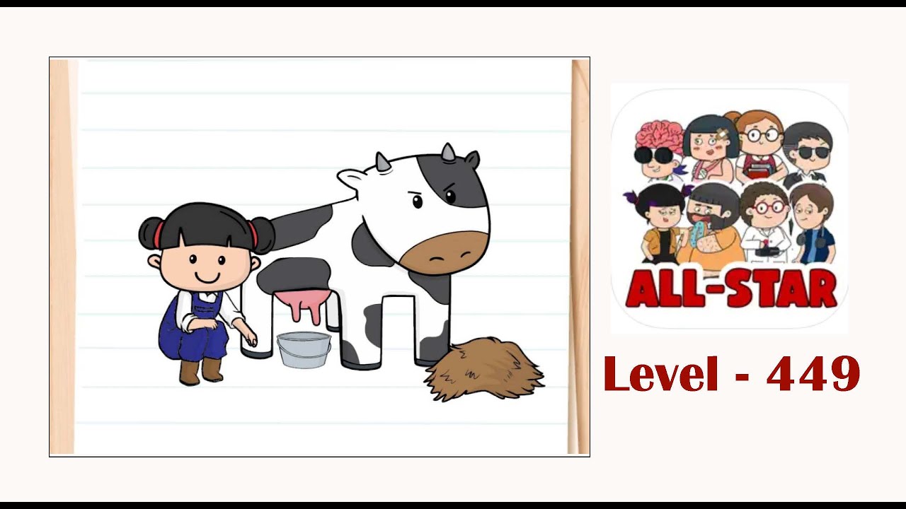 Brain test all star level 449 Help her milk the cow. - YouTube