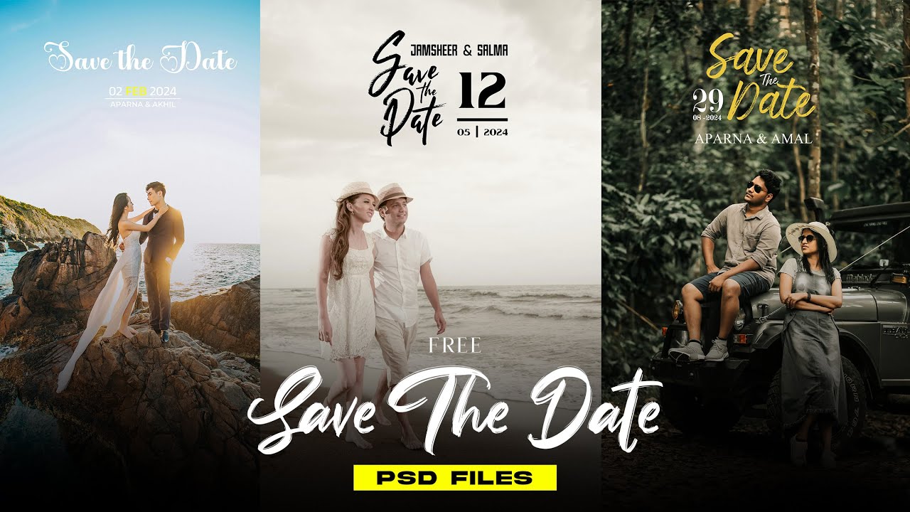 Free SAVE THE DATE PSD | Save the date Template For Photoshop ...