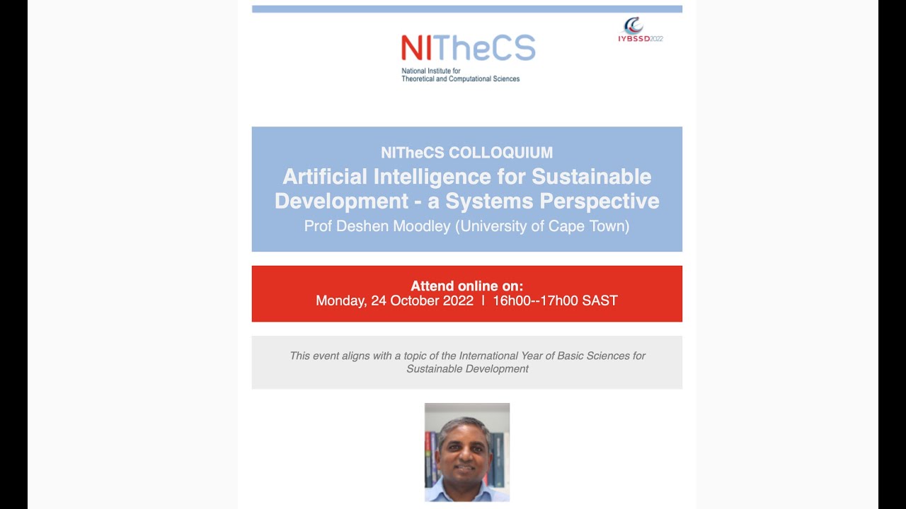 2022-10-24 NITheCS Colloquium - 'Artificial Intelligence for ...