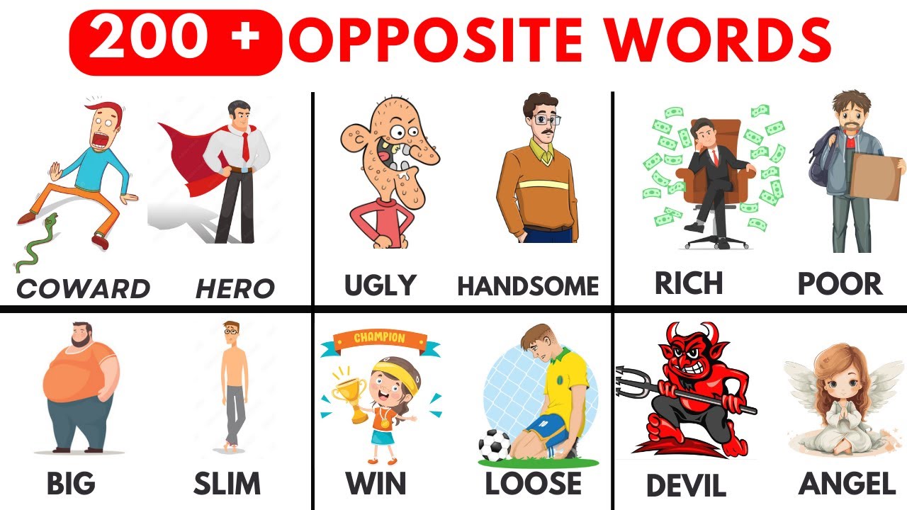 Learn 200+ Opposite Words In English With Examples - YouTube