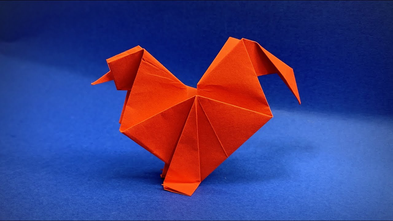 Haan Vouwen Makkelijk | Hoe maak je een Papieren Haan | Kip Vouwen ...