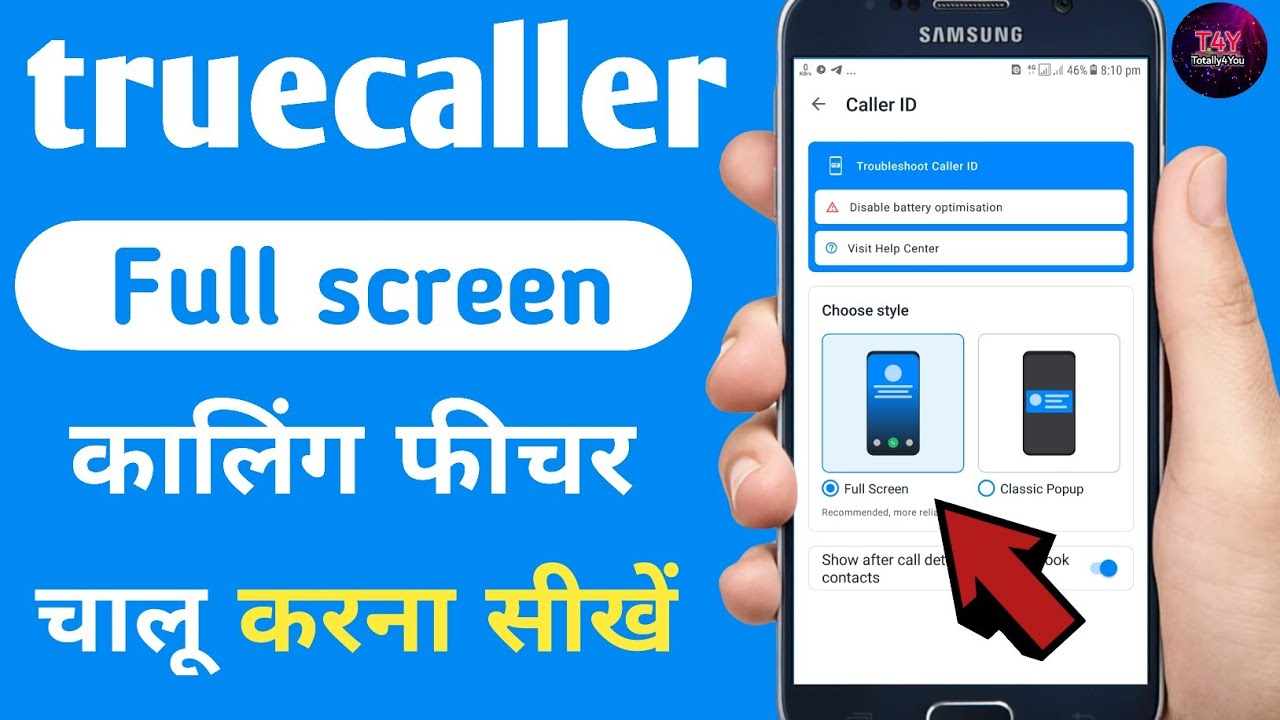 truecaller : how to enable truecaller full screen calling feature ...