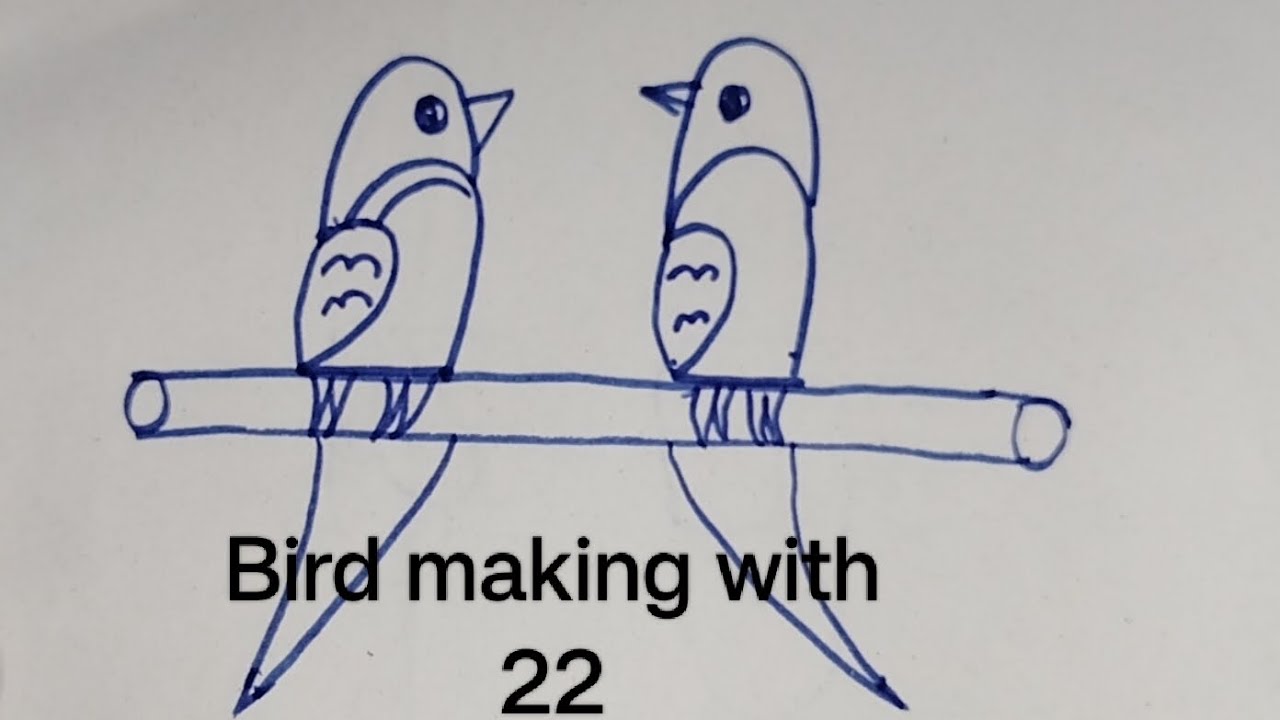 How to draw a Bird with 22 🐦🐦||birds drawing with 22||very easy||art ...