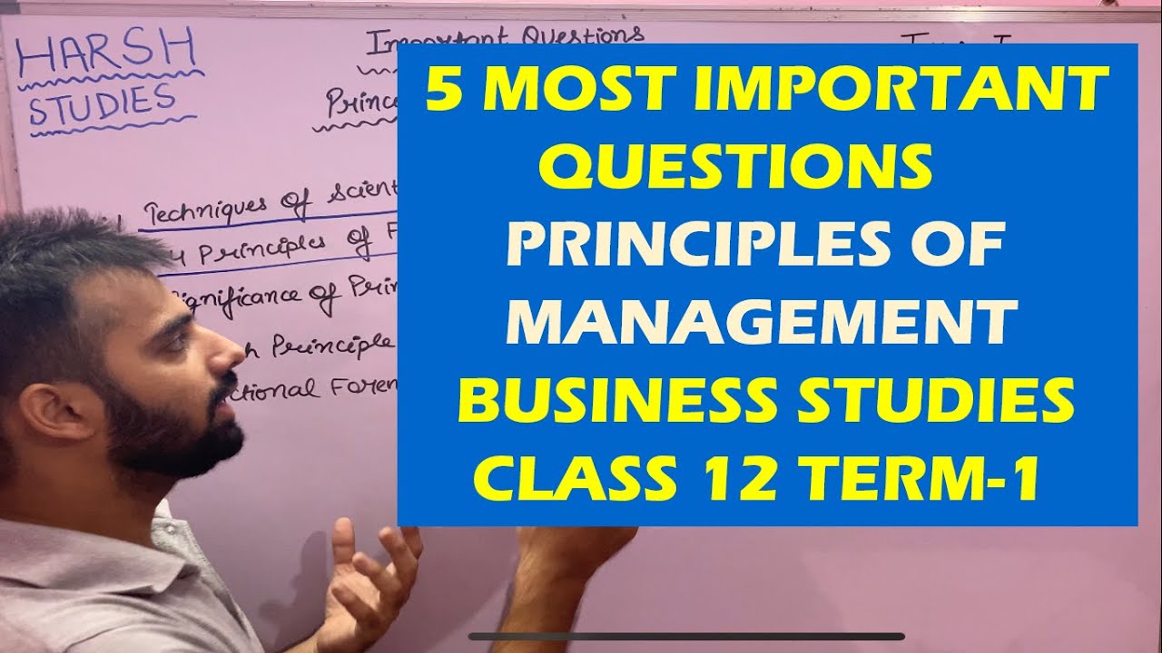 IMPORTANT QUESTIONS BUSINESS STUDIES CLASS 12 CHAPTER-2 PRINCIPLES OF ...