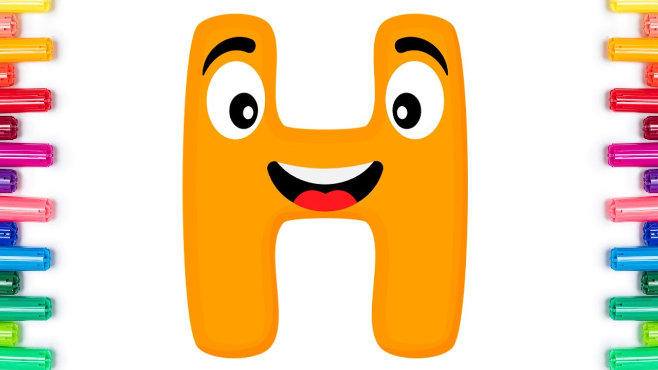 Drawing of a Smiling Alphabet Letter H - YouTube