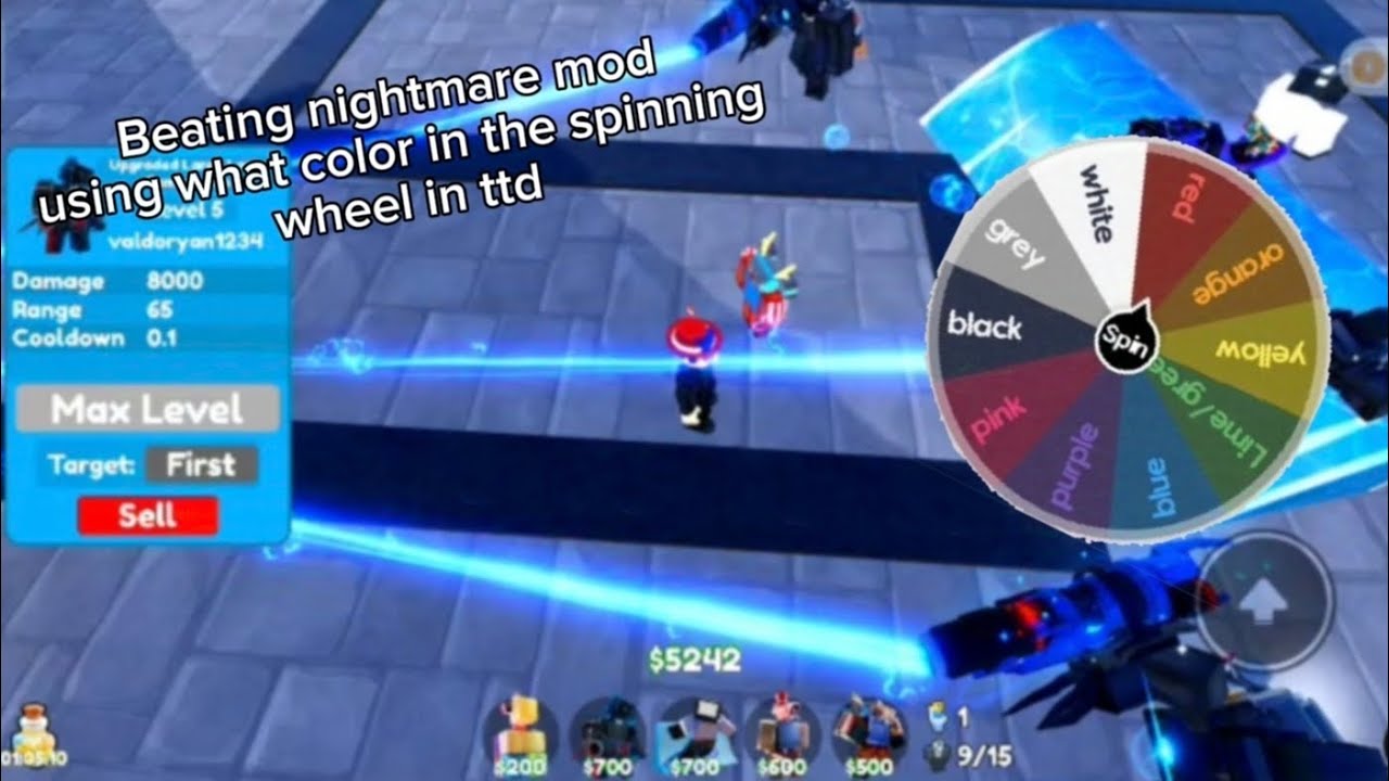 Beating nightmare mod in ttd but using the color it land on the ...