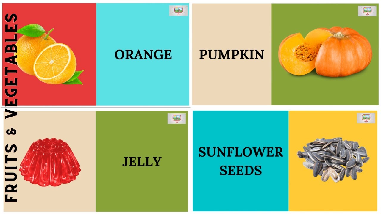 Fruits And Vegetables Names With Pictures For Kids - Learn Fruits And ...