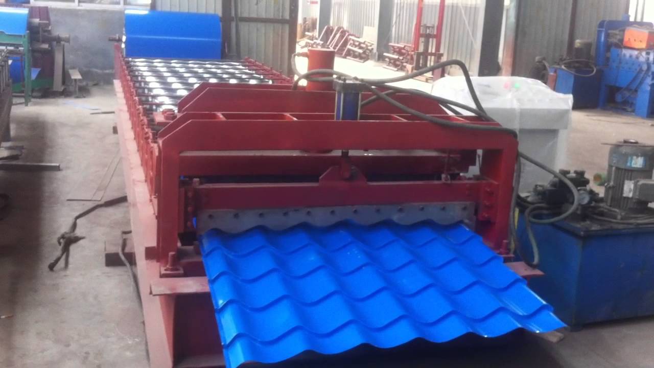 TY 1100 type metal tile making machine exported Russian video - YouTube